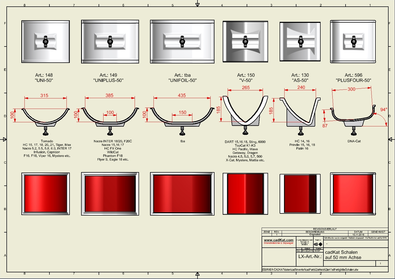 PLUSFOUR-50 - cradle for 4° angled DNA catamaran hulls