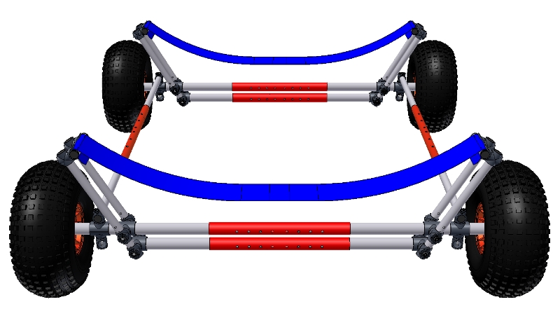 BigFoot XXL Tandem - 2 reinforced axles with wide belt support