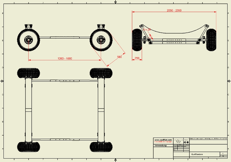 BigFoot XXL Tandem - 2 reinforced axles with wide belt support