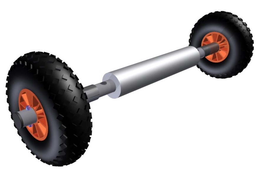 Essieu avant avec roues à air 260x85x35 mm
