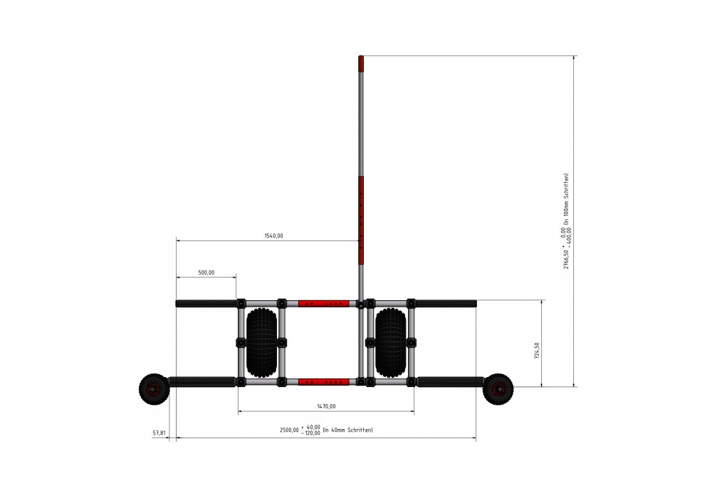 UniTrax - Launching trolley for catamarans prepared for